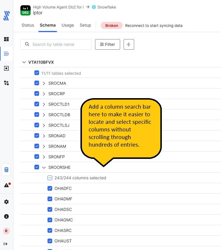 Dashboard Improvement: Enhance Connector Schema UI to Allow Searching ...